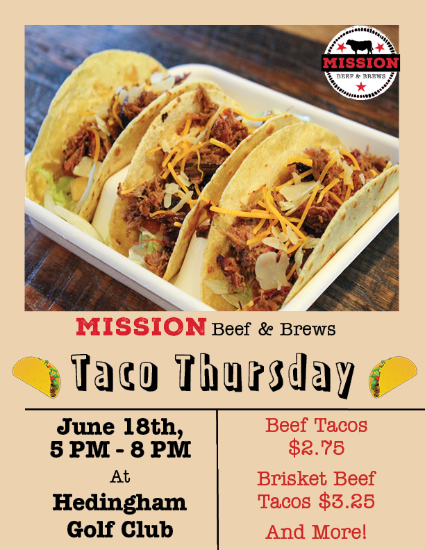 Taco Thursday At Hedingham Golf Club Club House - Fred Smith Company ...