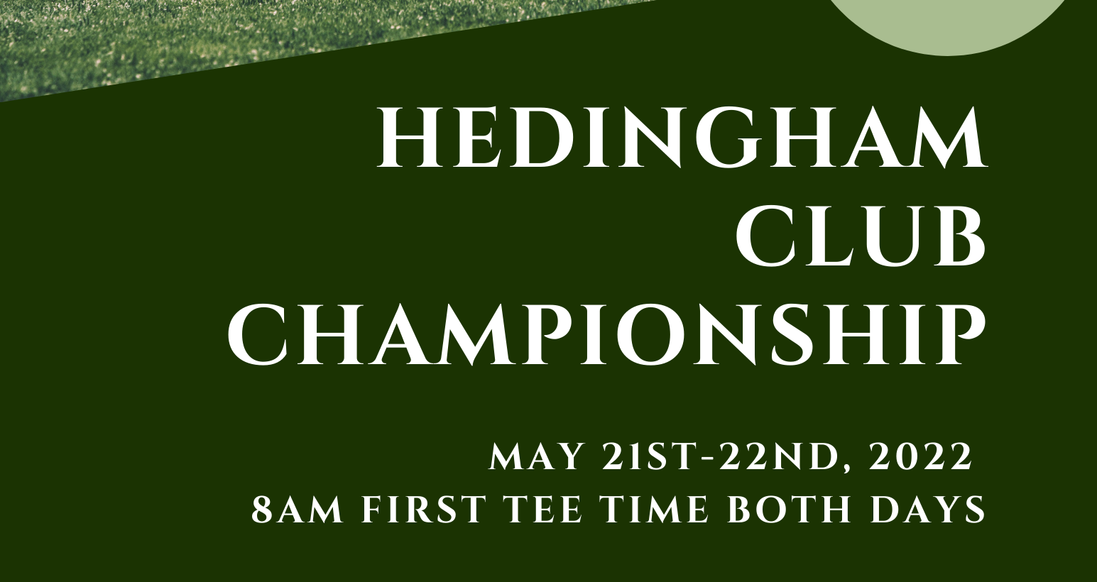 Hedingham Club Championship - Fred Smith Company Sports Club