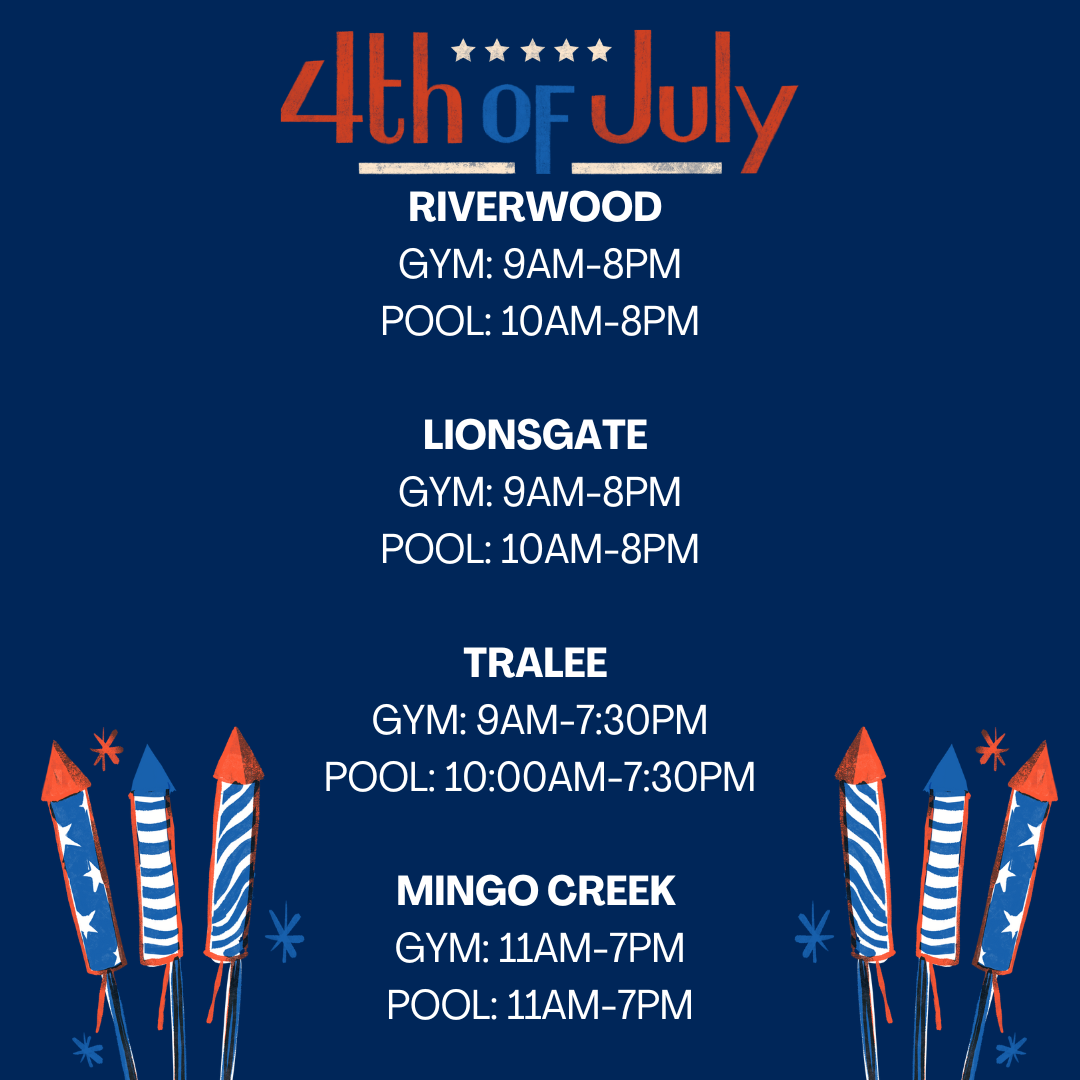 4th of July Hours (Athletic Clubs) - Fred Smith Company Sports Club